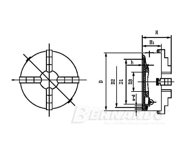 Bernardo Standard-4-Backenfutter DIN 6350 DK12-125